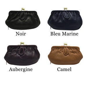 Large Retro Coin Purse With Gold Click-clack Clasp - Vintage Genuine ...