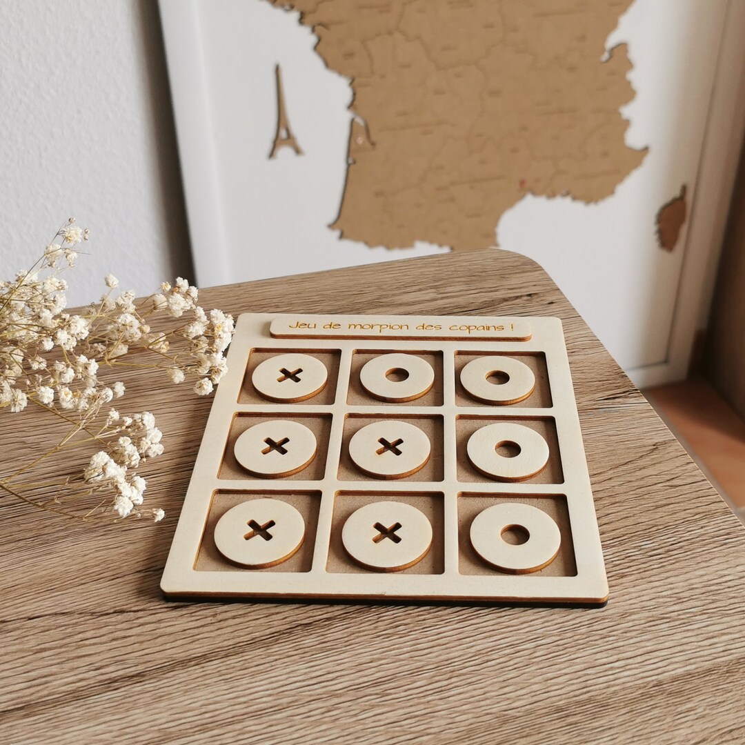 Wooden Morpion Games to Personalize French Manufacturing Customizable ...