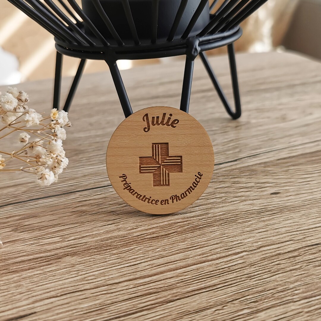 Pharmacy Preparer Badge Personalized Wood Wood Pharmacy Badge Student ...