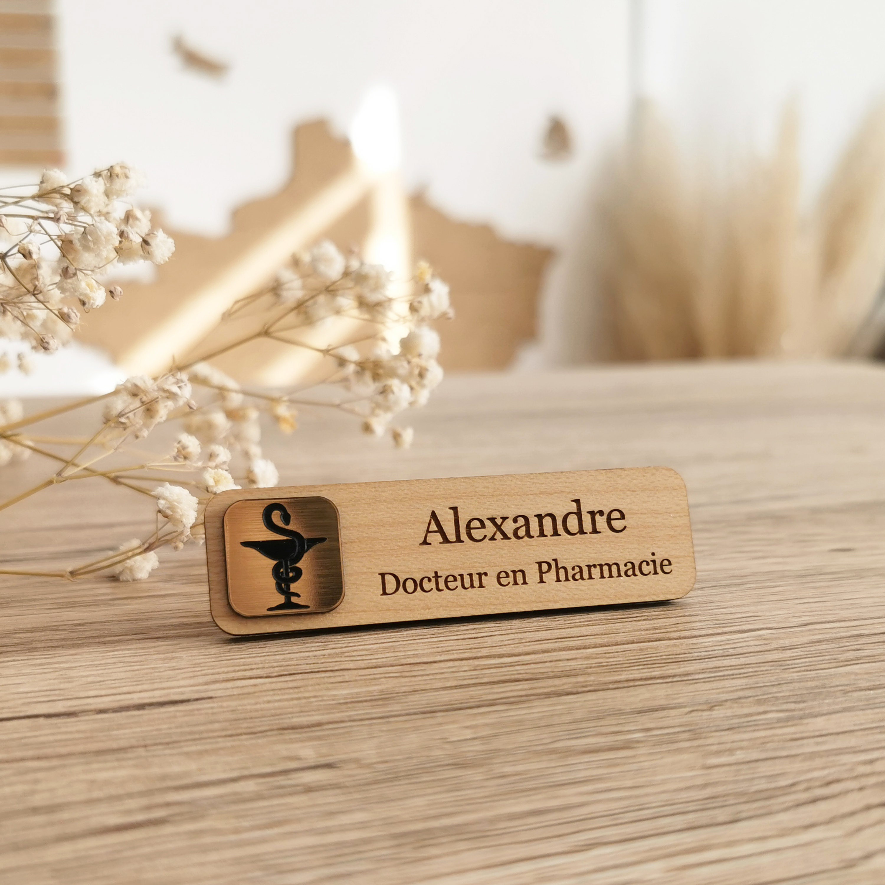 Personalized Pharmacist Badge Doctor of Pharmacy, Wooden Pharmacy ...