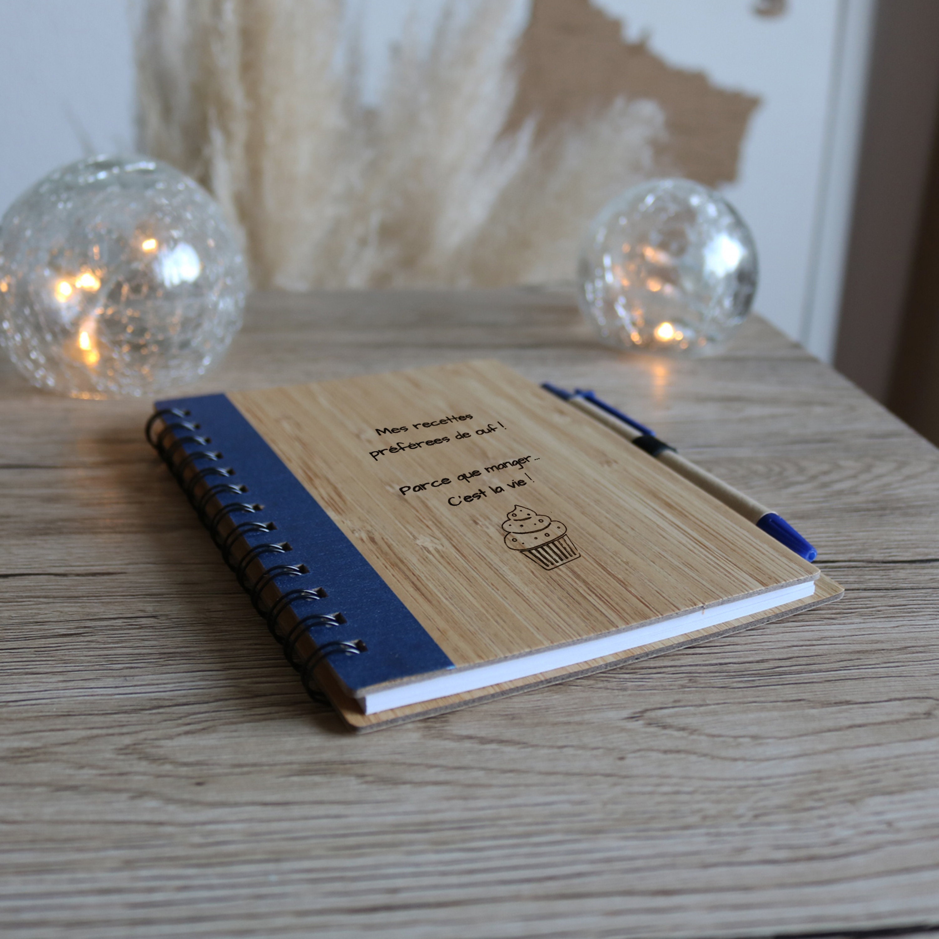 Personalized Bamboo Notebook - Customizable Pen and Notebook - 4 Colors ...