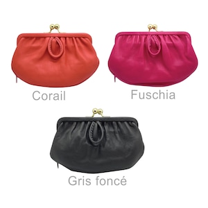 Large Retro Coin Purse With Gold Click-clack Clasp - Vintage Genuine ...