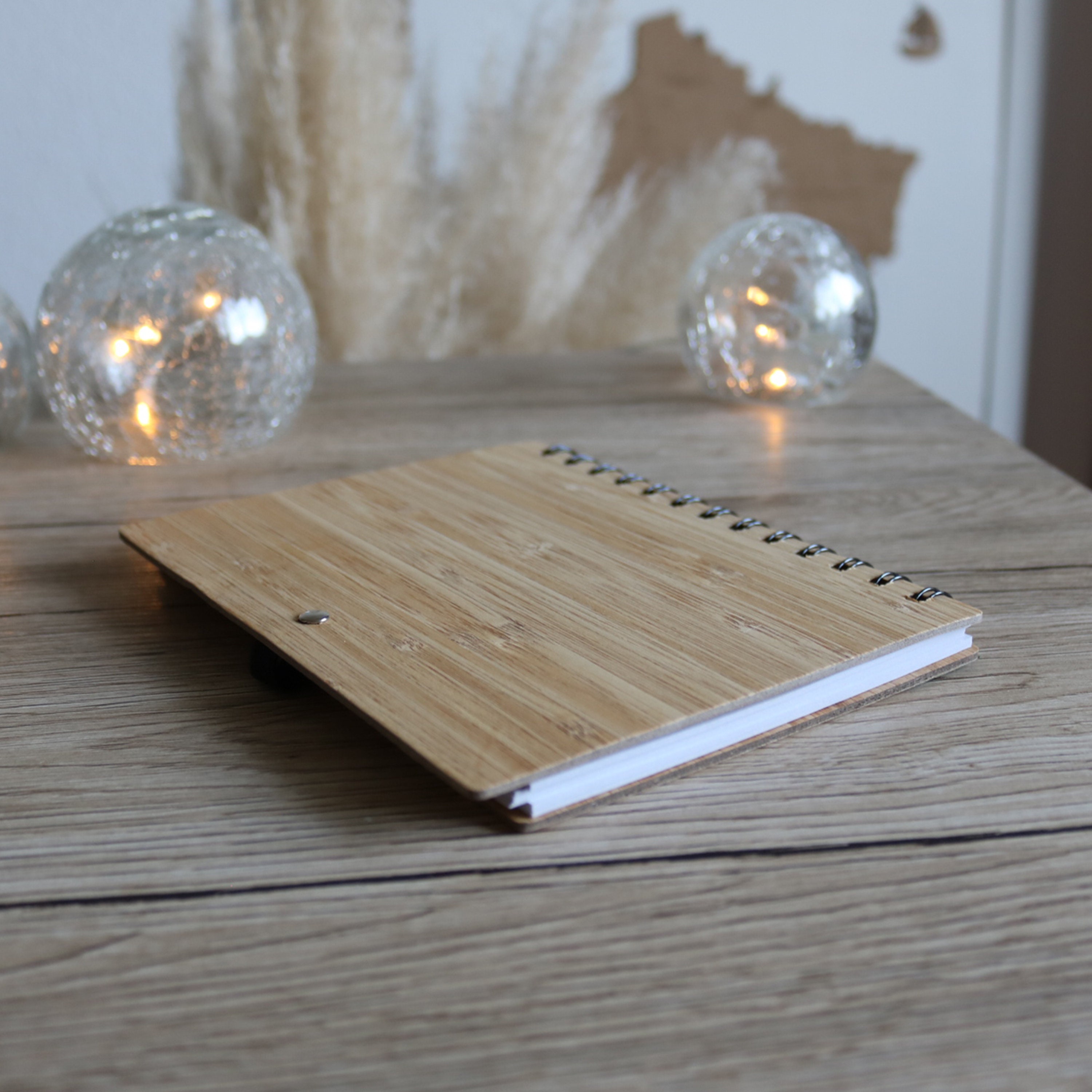 Personalized Bamboo Notebook - Customizable Pen and Notebook - 4 Colors ...