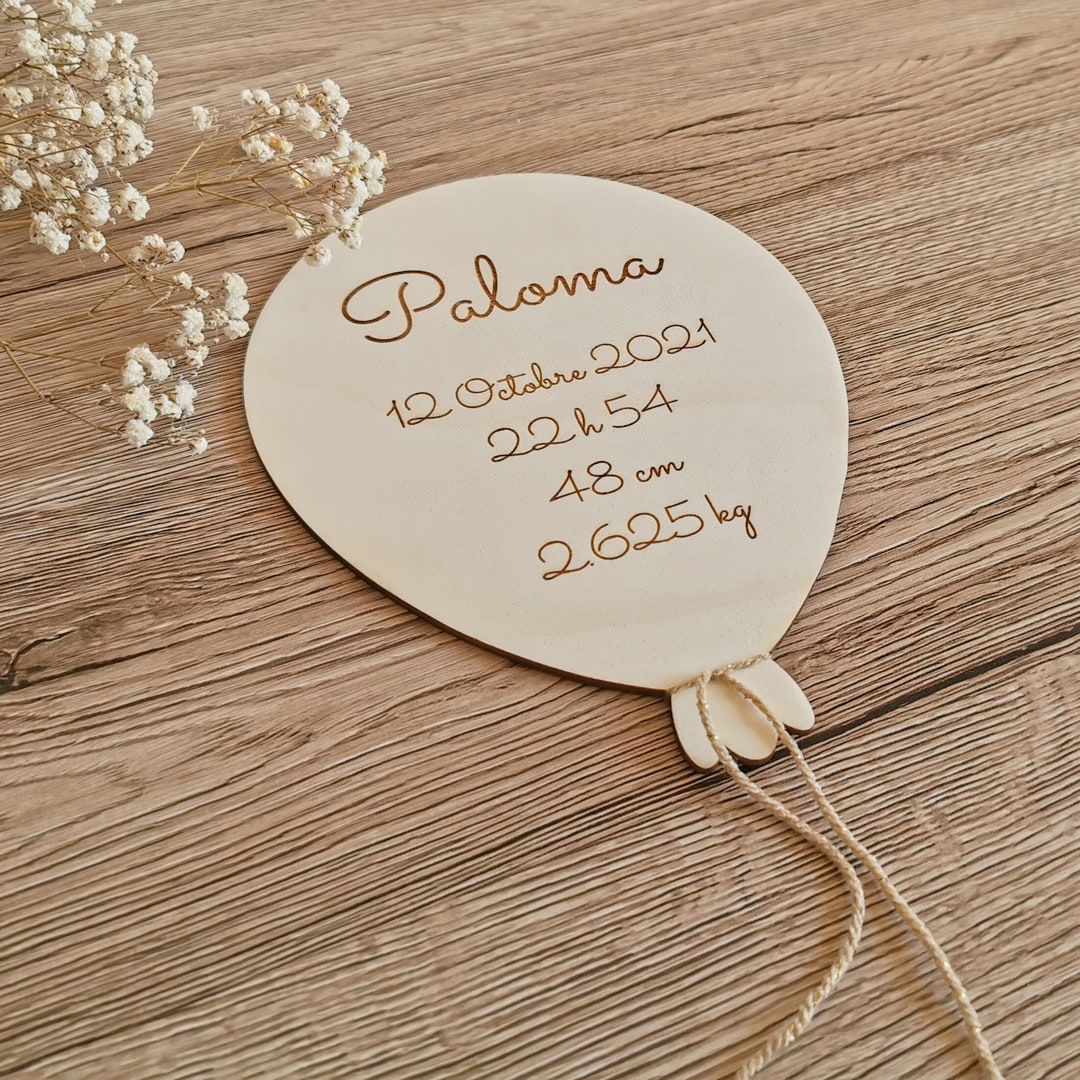 Personalized Balloon Personalized Wooden Birth Balloon Personalized ...