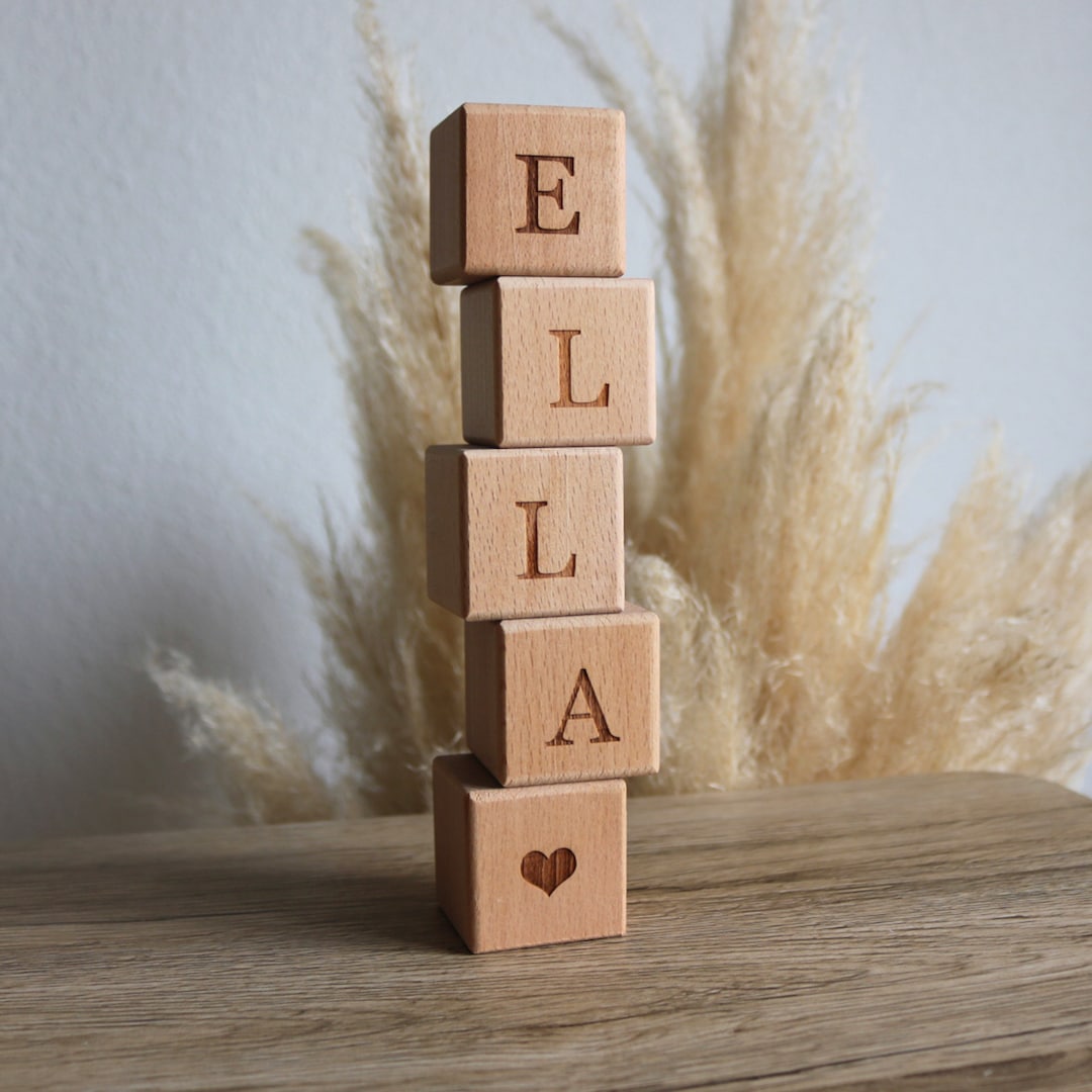 Personalized Wooden Cube - Wooden Name Cube - Personalized 4cm Wooden ...
