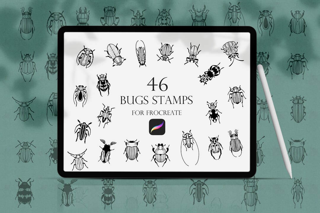 Bugs Procreate Stamps, Insects Brushes Procreate, Bug Stamps, Procreate ...