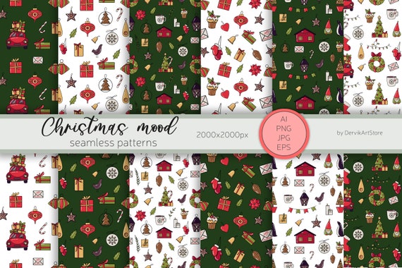 Christmas Patterns Christmas Digital Paper Seamless - Etsy