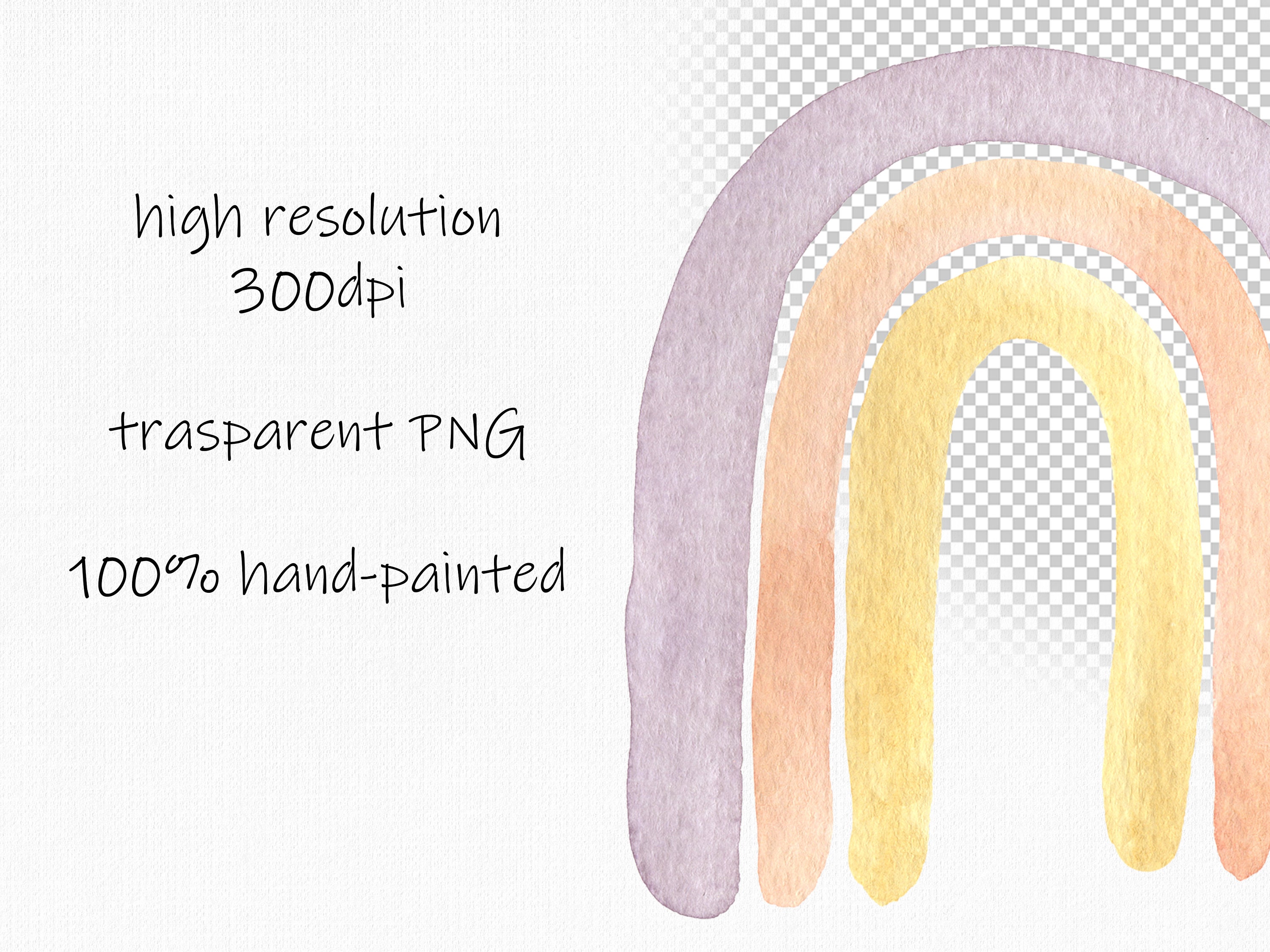 Watercolor Rainbows Clipart Modern Rainbows Clip Art Baby - Etsy