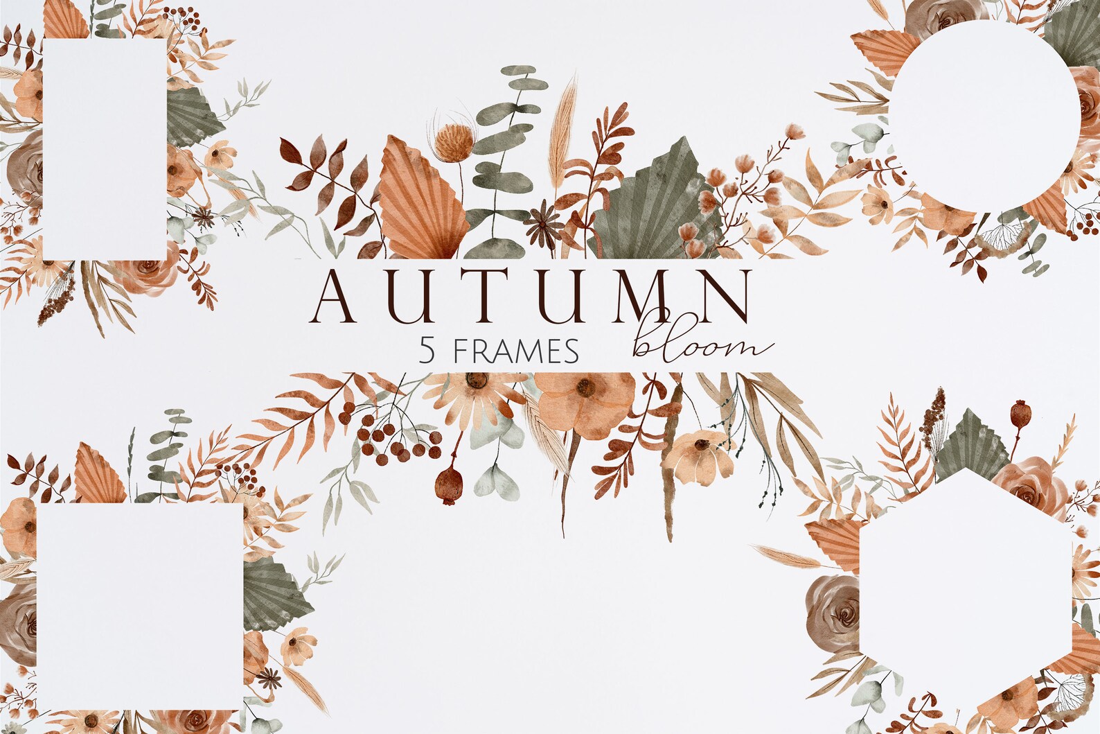 Wildflowers Frames PNG Dried Floral Frame Geometry Frame - Etsy