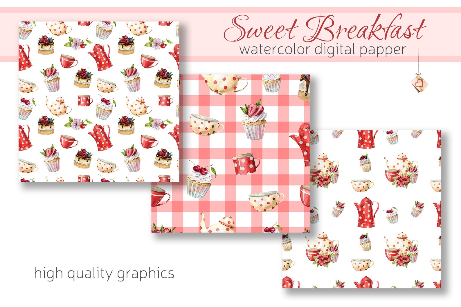 Tea Time Digital Paper Watercolor Tea Time Seamless | Etsy