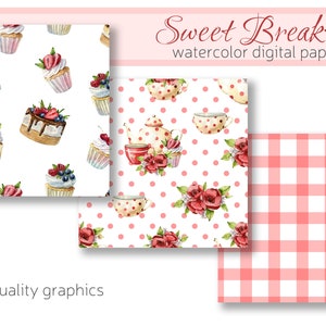 Tea Time Digital Paper - Watercolor Tea Time - Seamless Patterns - Tea ...
