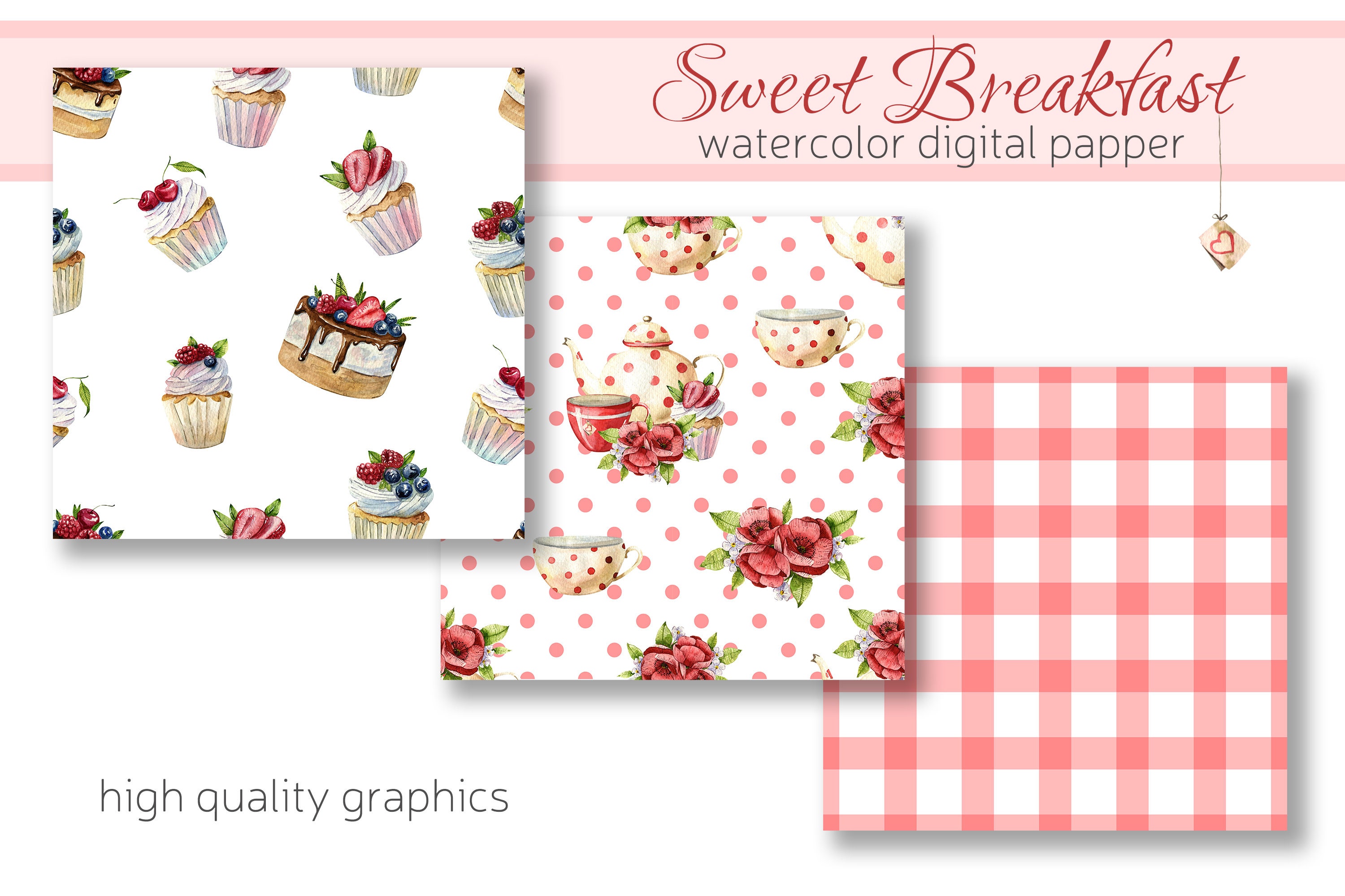 Tea Time Digital Paper Watercolor Tea Time Seamless | Etsy