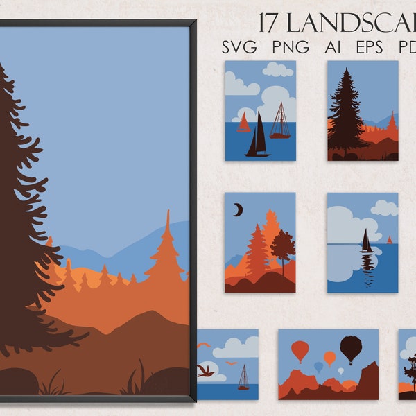 Landscape Svg - Etsy