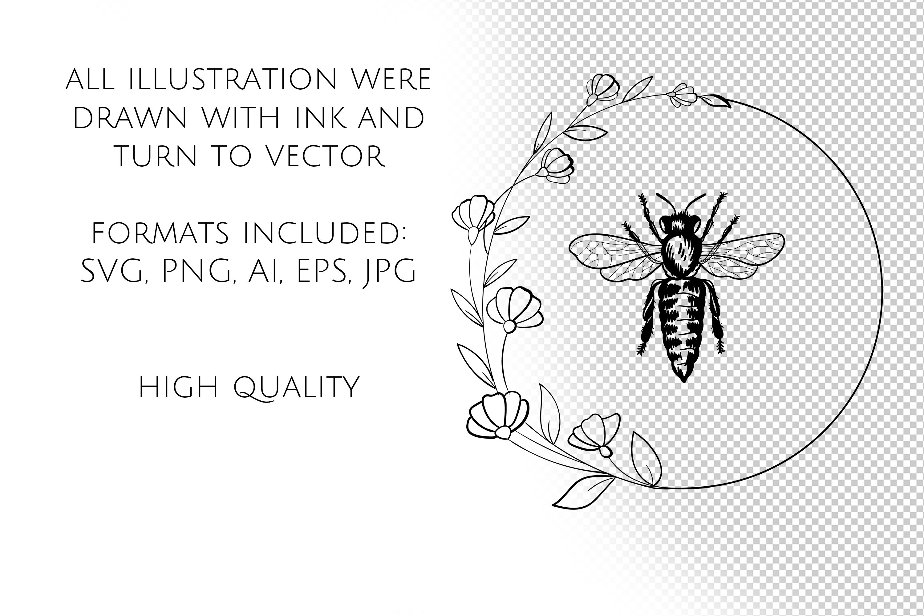 Bee Wreath SVG Bees SVG Bundle Bee Line Art Bee Kind Bee | Etsy