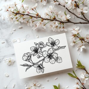Sakura SVG - Flowers Line Art SVG - Floral SVG - Cherry Flowers Svg ...