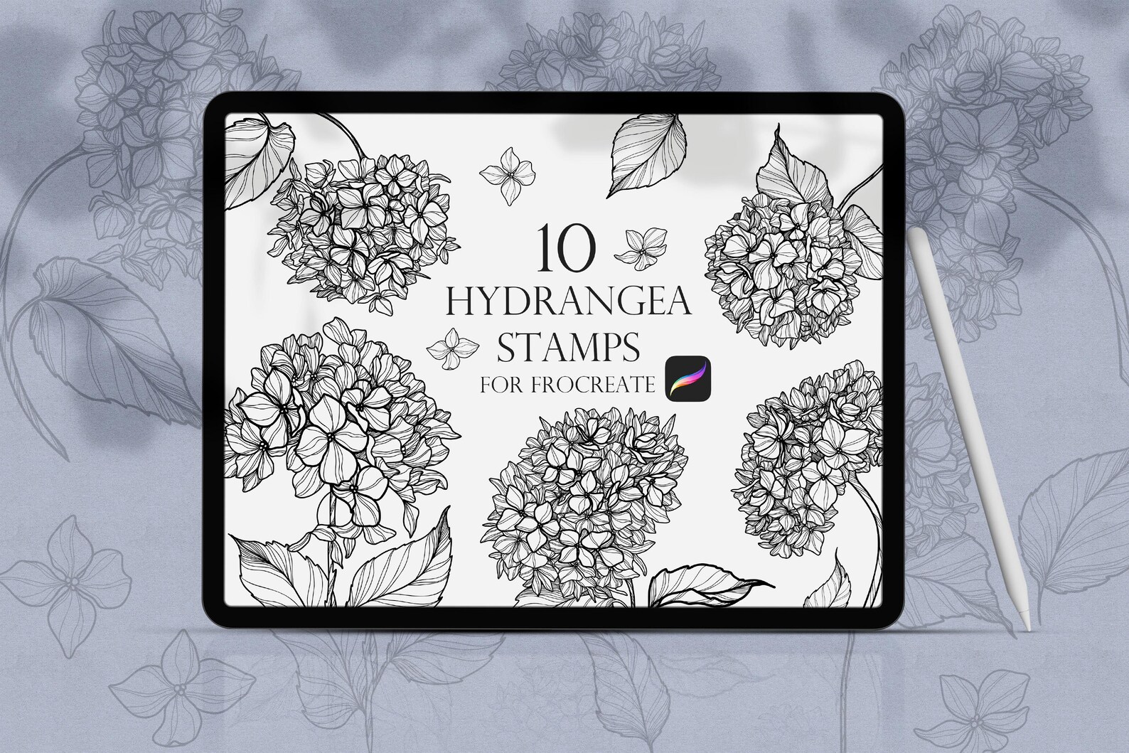 Hydrangea Procreate Stamps, Daisy Brushes Procreate, Flower Stamps ...