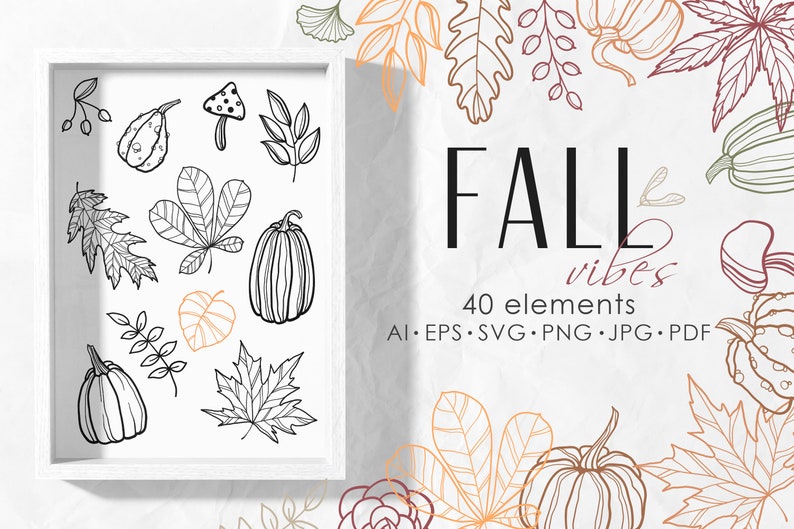 Pumpkins Svg Fall Leaves Svg Autumn Svg Halloween Svg | Etsy