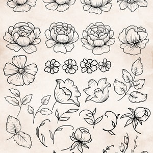 Flowers SVG Vintage Flowers Svg Roses Svg Printable | Etsy
