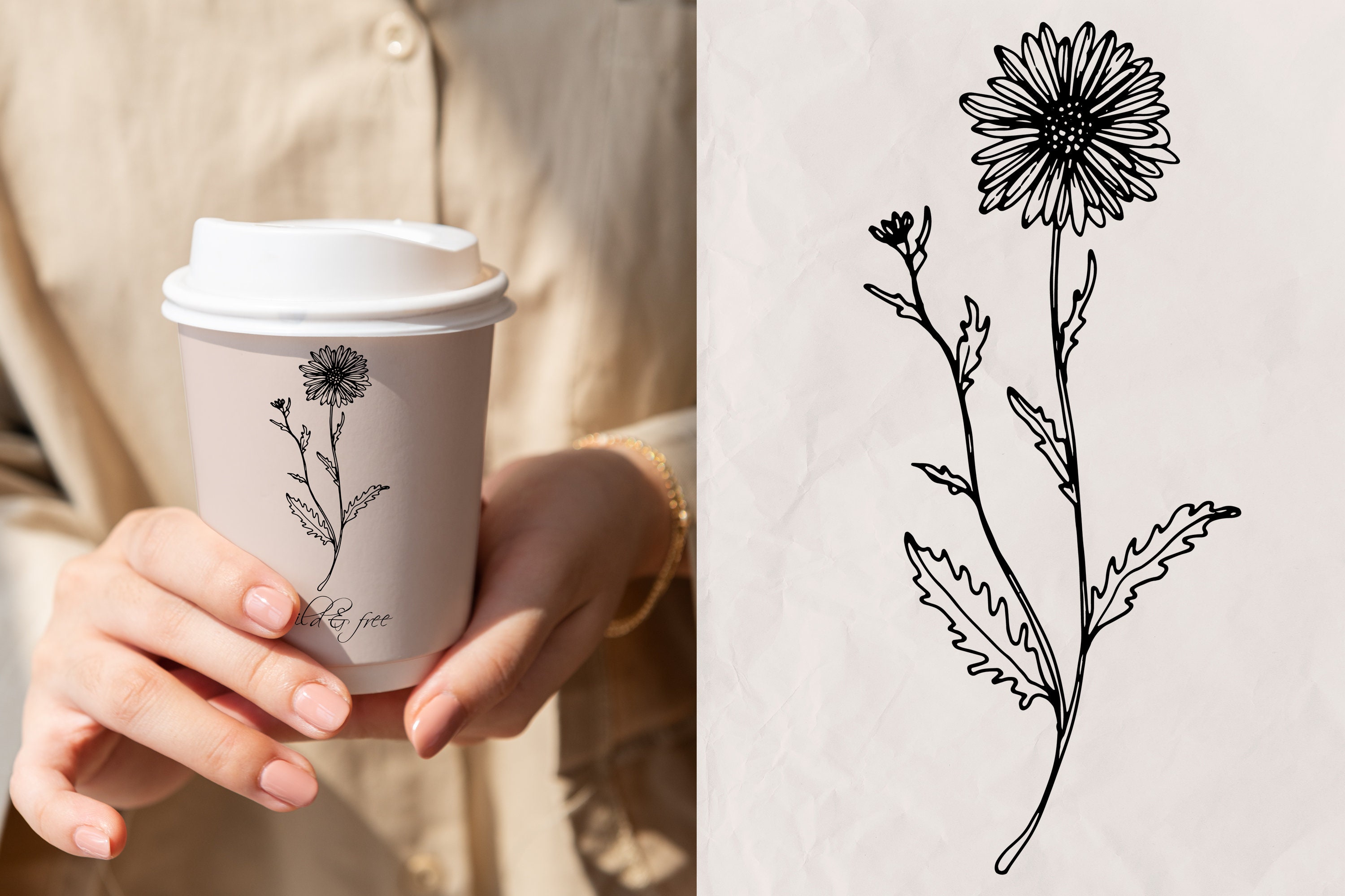 Wildflowers SVG Wildflower SVG Bundle Floral SVG Line Art - Etsy