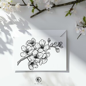 Sakura SVG - Flowers Line Art SVG - Floral SVG - Cherry Flowers Svg ...