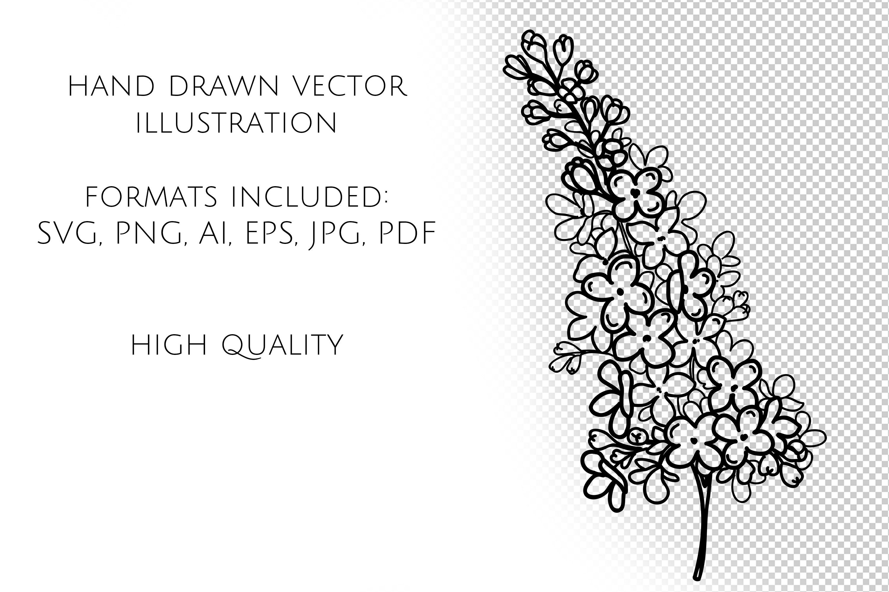 Lilac Flowers Svg, Lilac Line Art Svg Flowers, Floral Svg Clipart - Etsy
