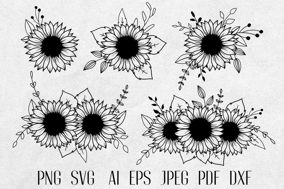 Sunflowers SVG Floral Bundle Svg Flowers SVG Sunflowers - Etsy