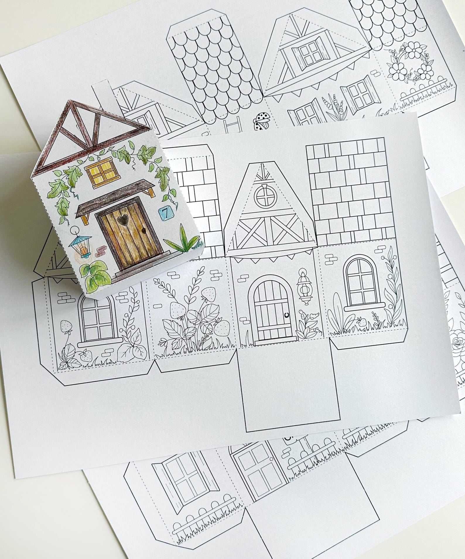 Printable Paper House Template | DIY Printable Coloring Craft ...