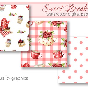 Tea Time Digital Paper - Watercolor Tea Time - Seamless Patterns - Tea ...