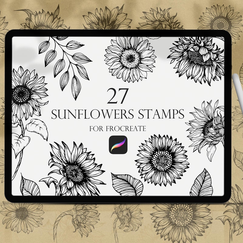 Sunflower Stamp - Etsy