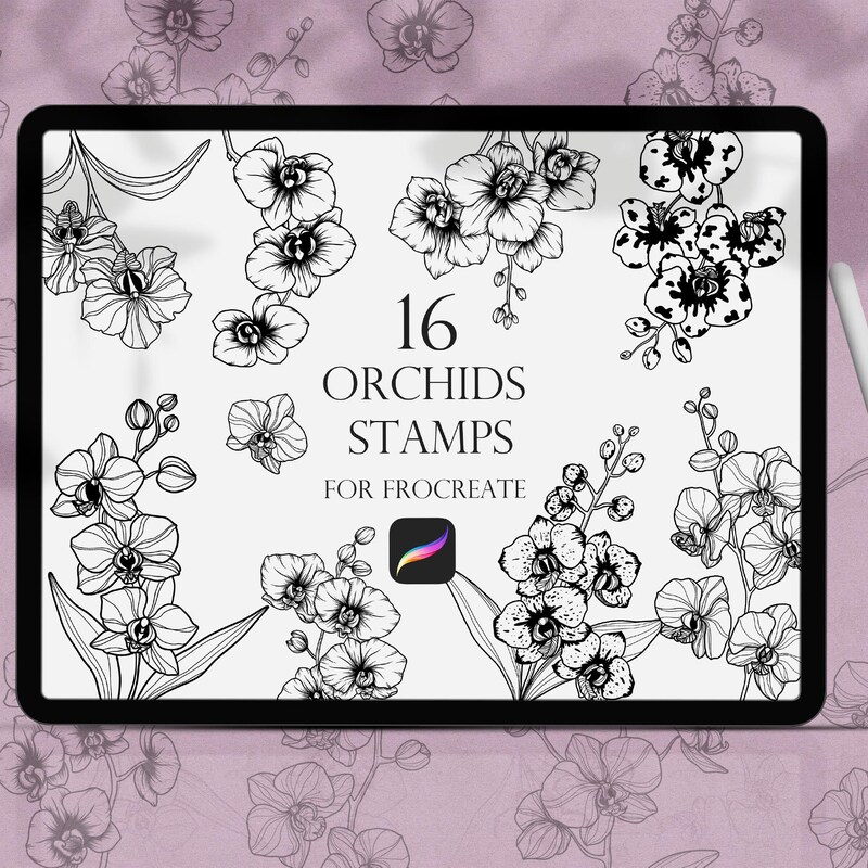 Procreate Stamp Orchid - Etsy