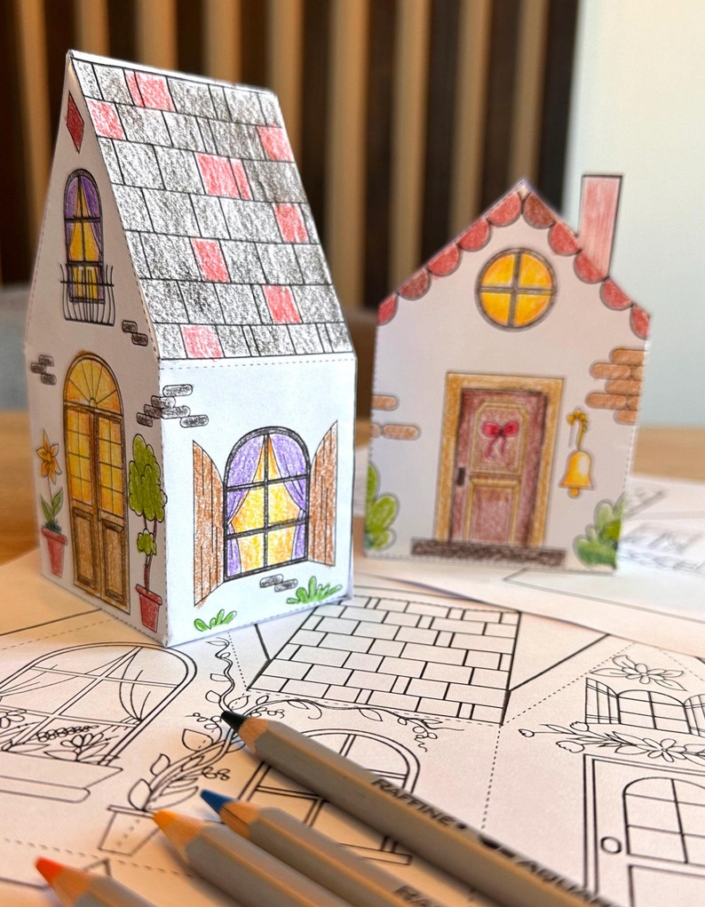 Printable Paper House Template | DIY Printable Coloring Craft ...