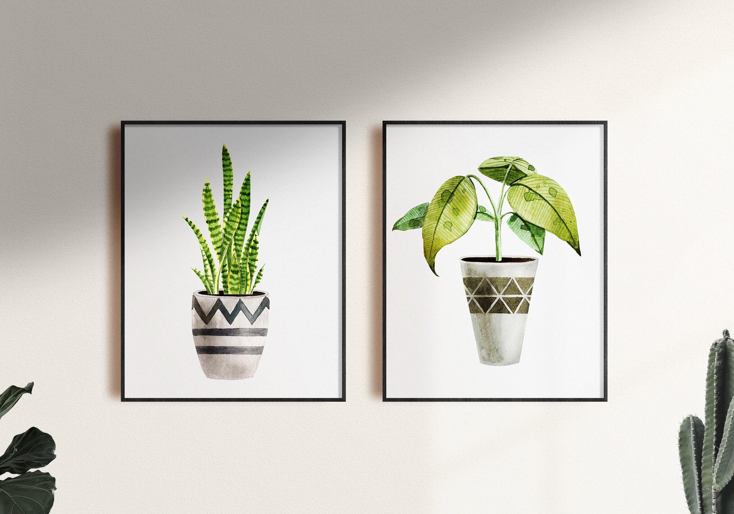 Watercolor Indoor Plants Clipart. House Greenery. Wedding | Etsy