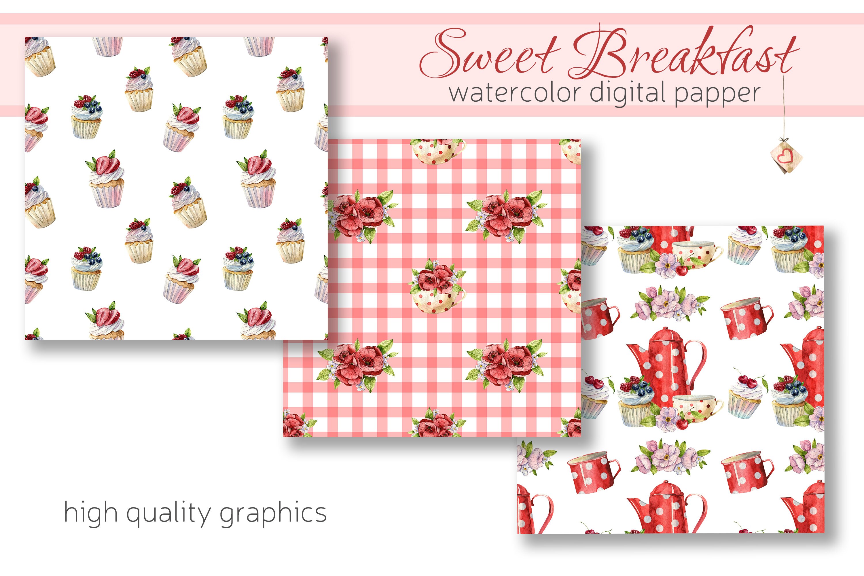 Tea Time Digital Paper Watercolor Tea Time Seamless | Etsy