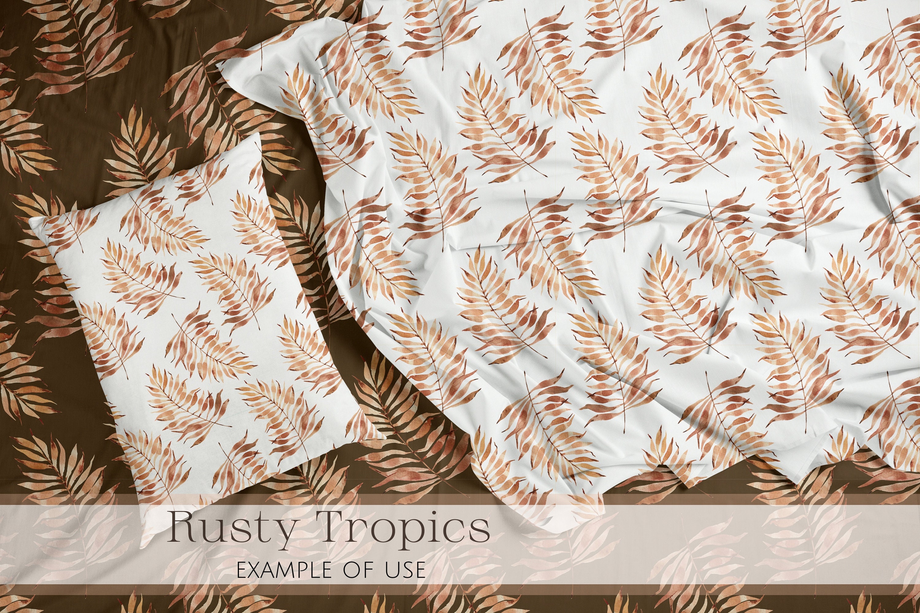 Tropical Digital Paper. Watercolor Exotic Leaves Pattern. | Etsy