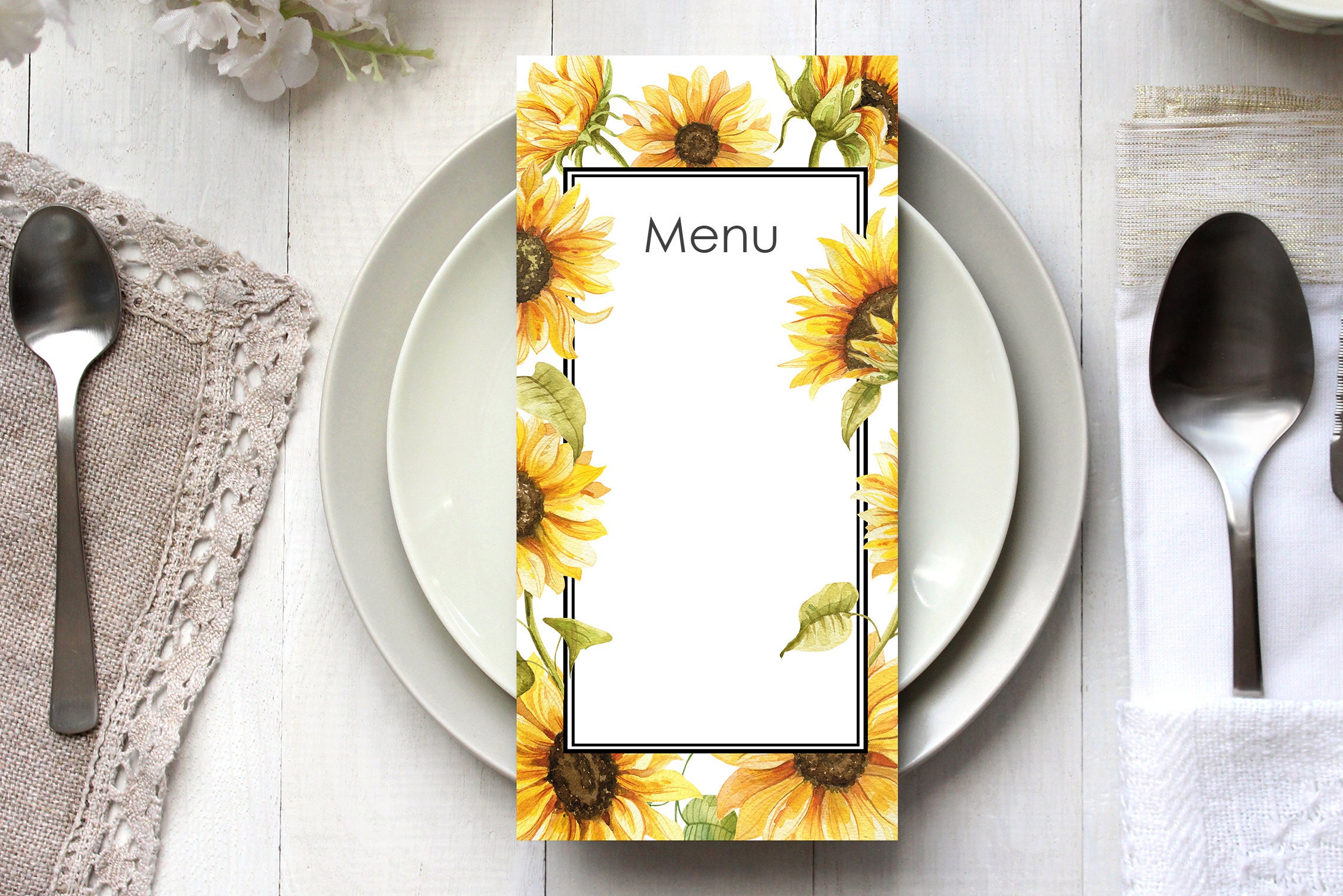 Sunflowers Frames PNG - Floral Frame - Geometry Frame - Watercolor ...