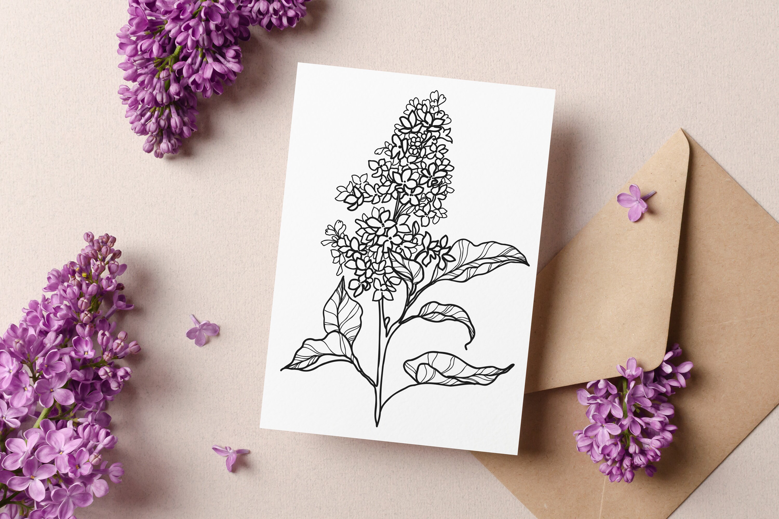 Lilac Flowers Svg, Lilac Line Art Svg Flowers, Floral Svg Clipart - Etsy