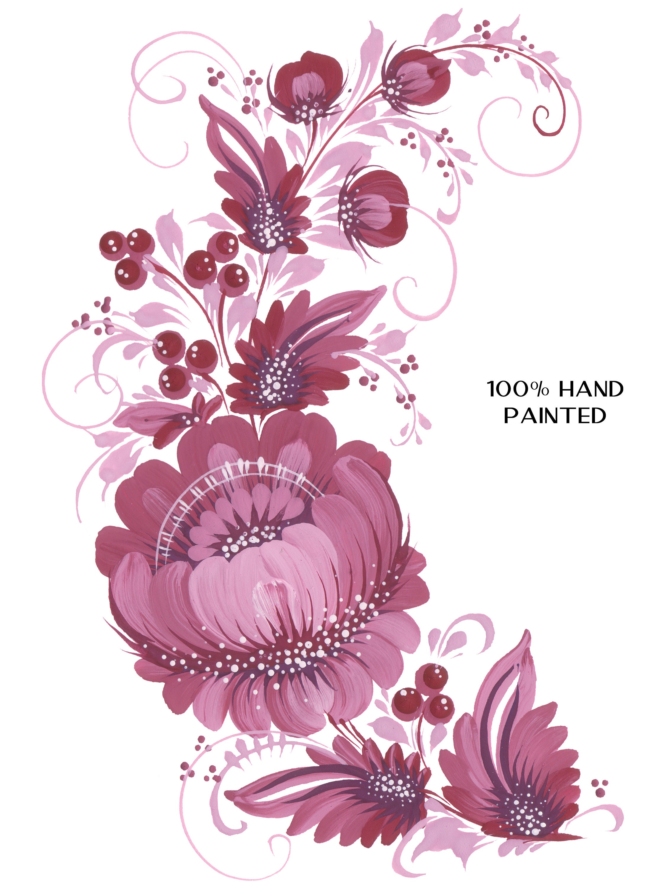 Flowers PNG Clipart. Hand Painted Floral Composition in - Etsy