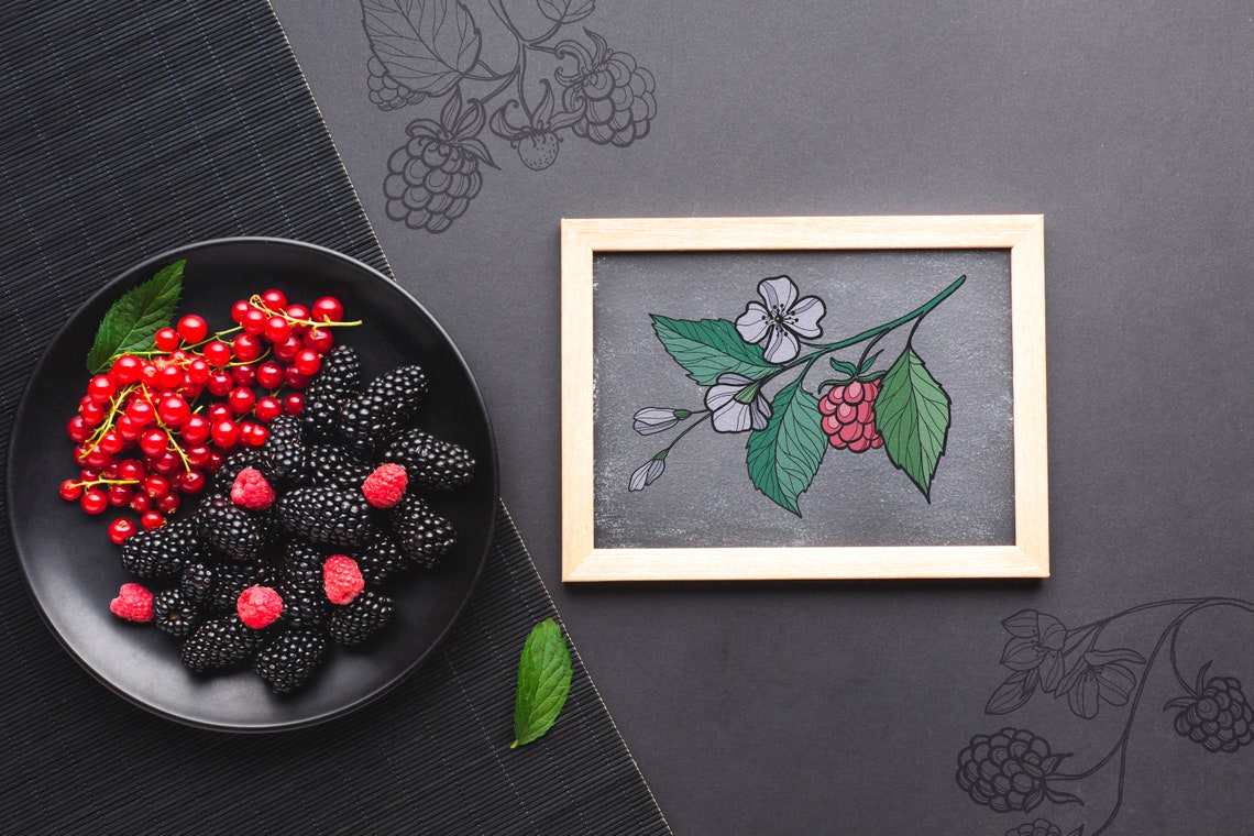 Raspberry Svg, Berries Svg, Vector Flowers, Vintage Botanical, Svg ...