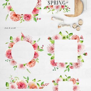 Watercolor Floral Clipart, Roses Watercolor Clipart, Spring Flowers PNG ...