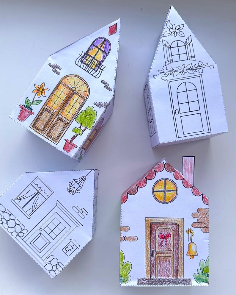 Printable Paper House Template | DIY Printable Coloring Craft ...