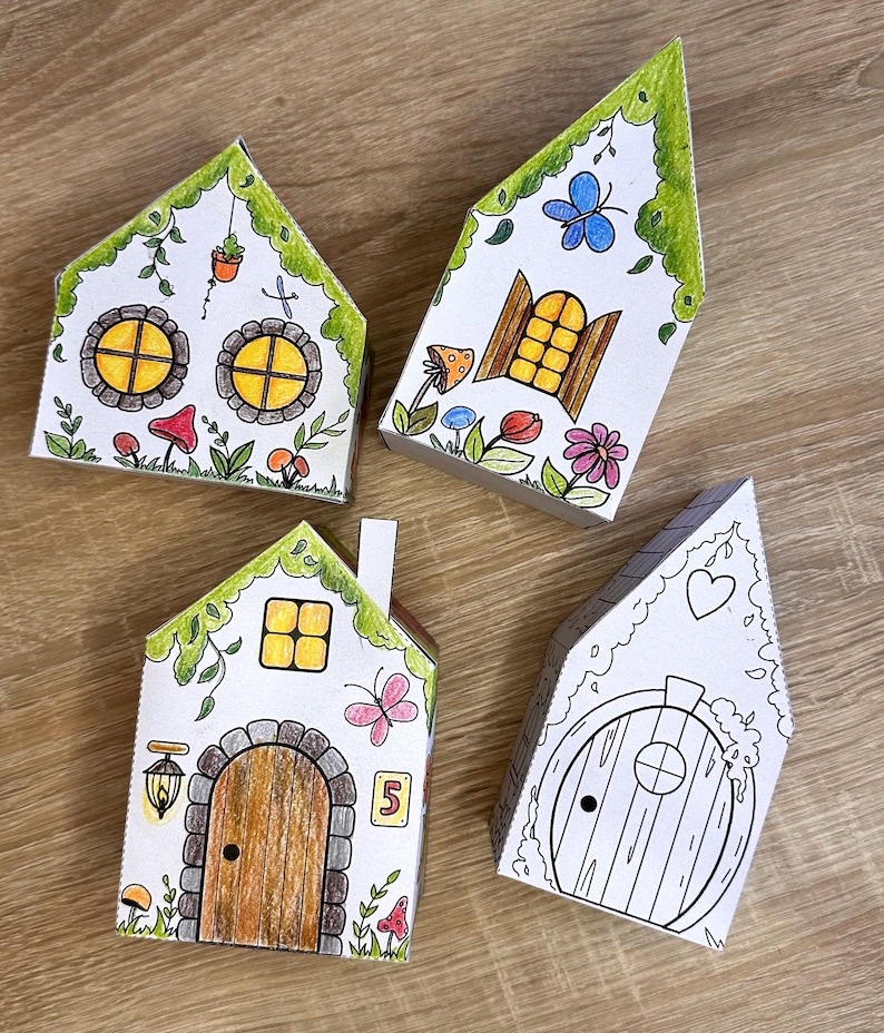 Printable Paper House Template | DIY Printable Coloring Craft ...