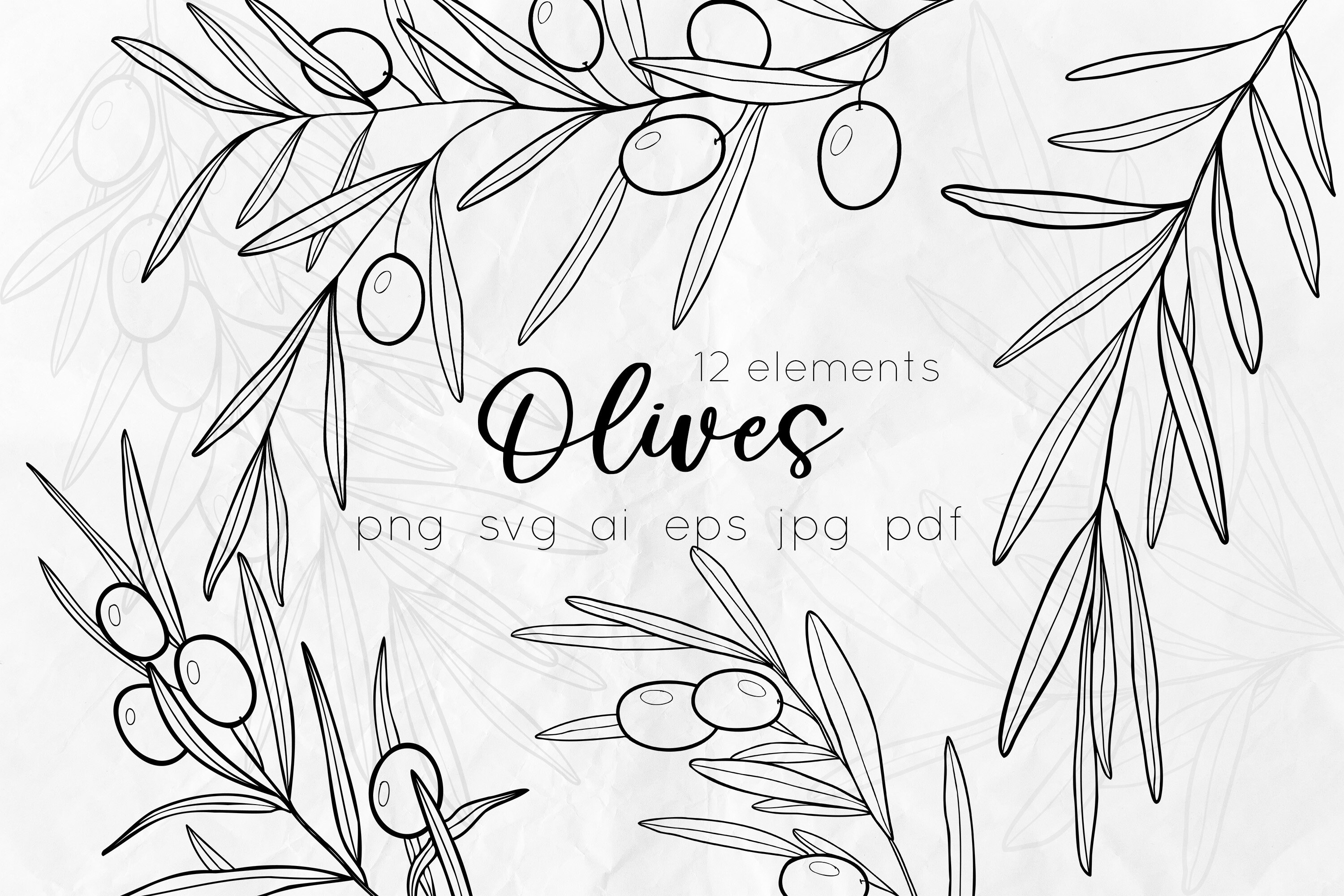 Olives SVG Olive Brunch Svg Olive Clipart Leaves Brunch | Etsy
