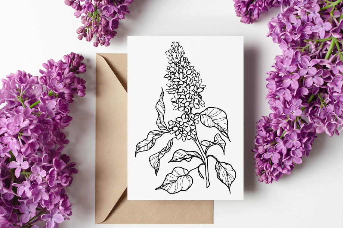 Lilac Flowers Svg, Lilac Line Art Svg Flowers, Floral Svg Clipart - Etsy