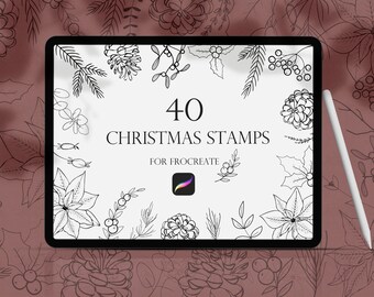 100 CHRISTMAS ELVES STAMP for Procreate Procreate Brushes - Etsy