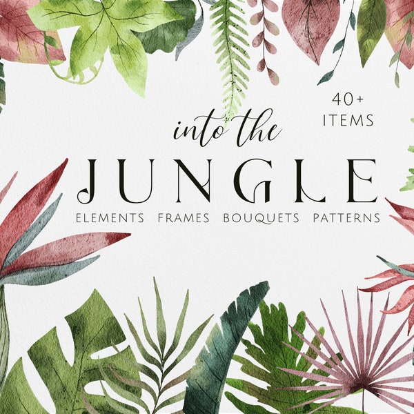 Jungle Plants Clipart - Etsy