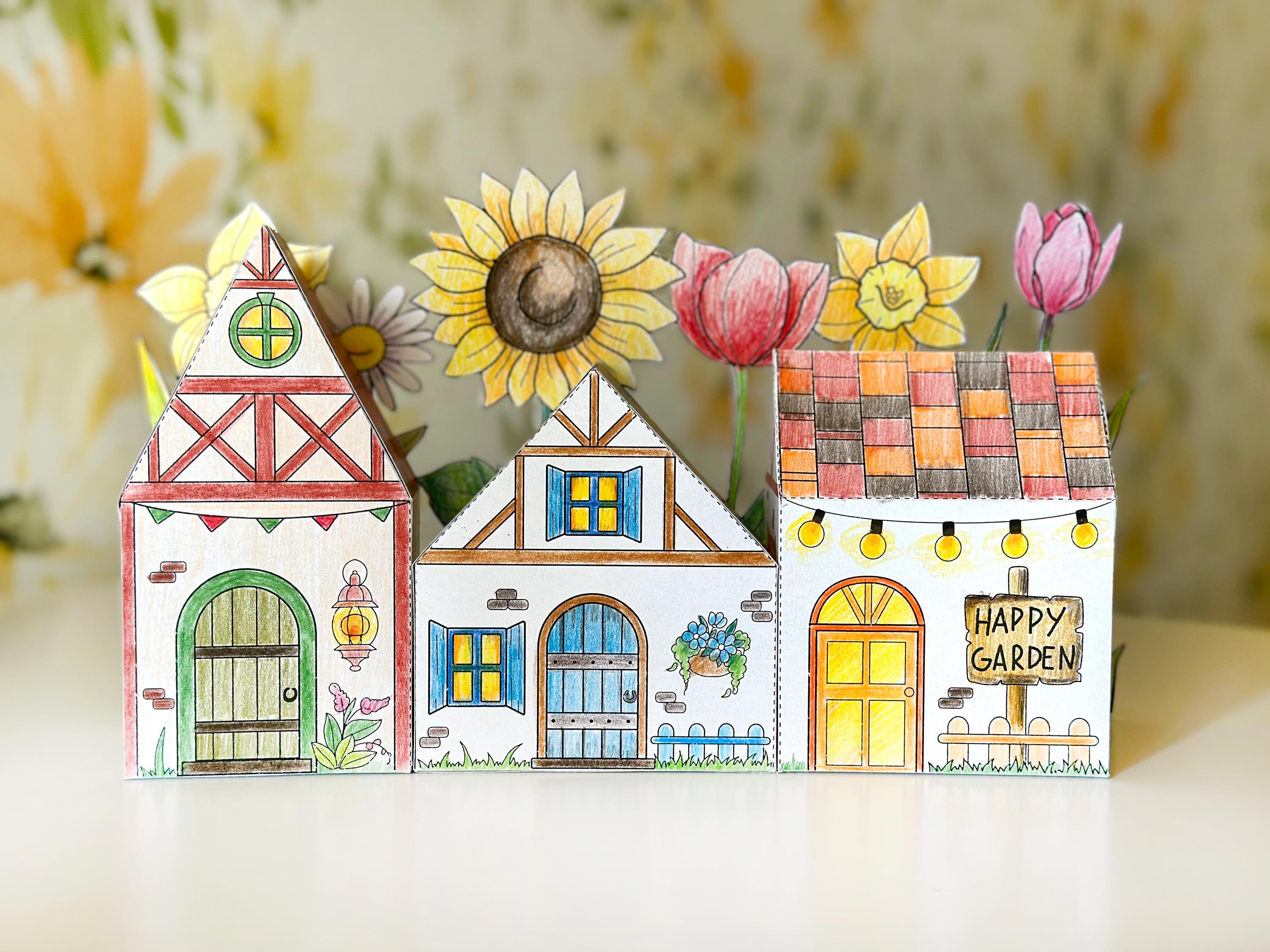 Printable Paper House Template | DIY Printable Coloring Craft ...