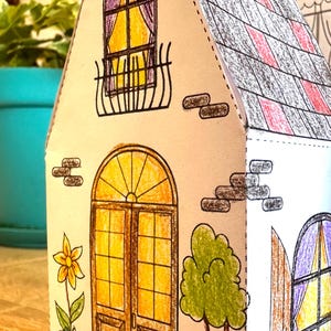 Printable Paper House Template | DIY Printable Coloring Craft ...