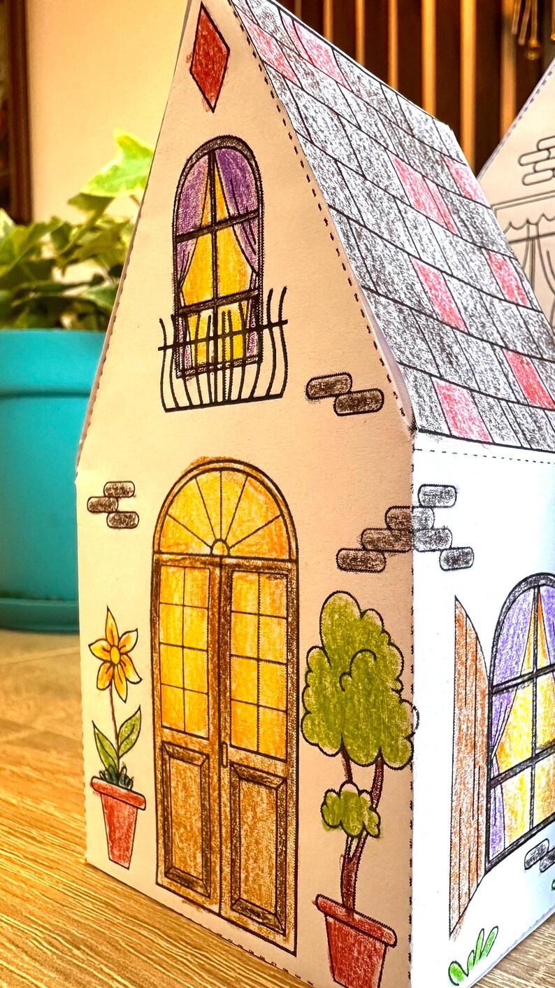 Printable Paper House Template | DIY Printable Coloring Craft ...