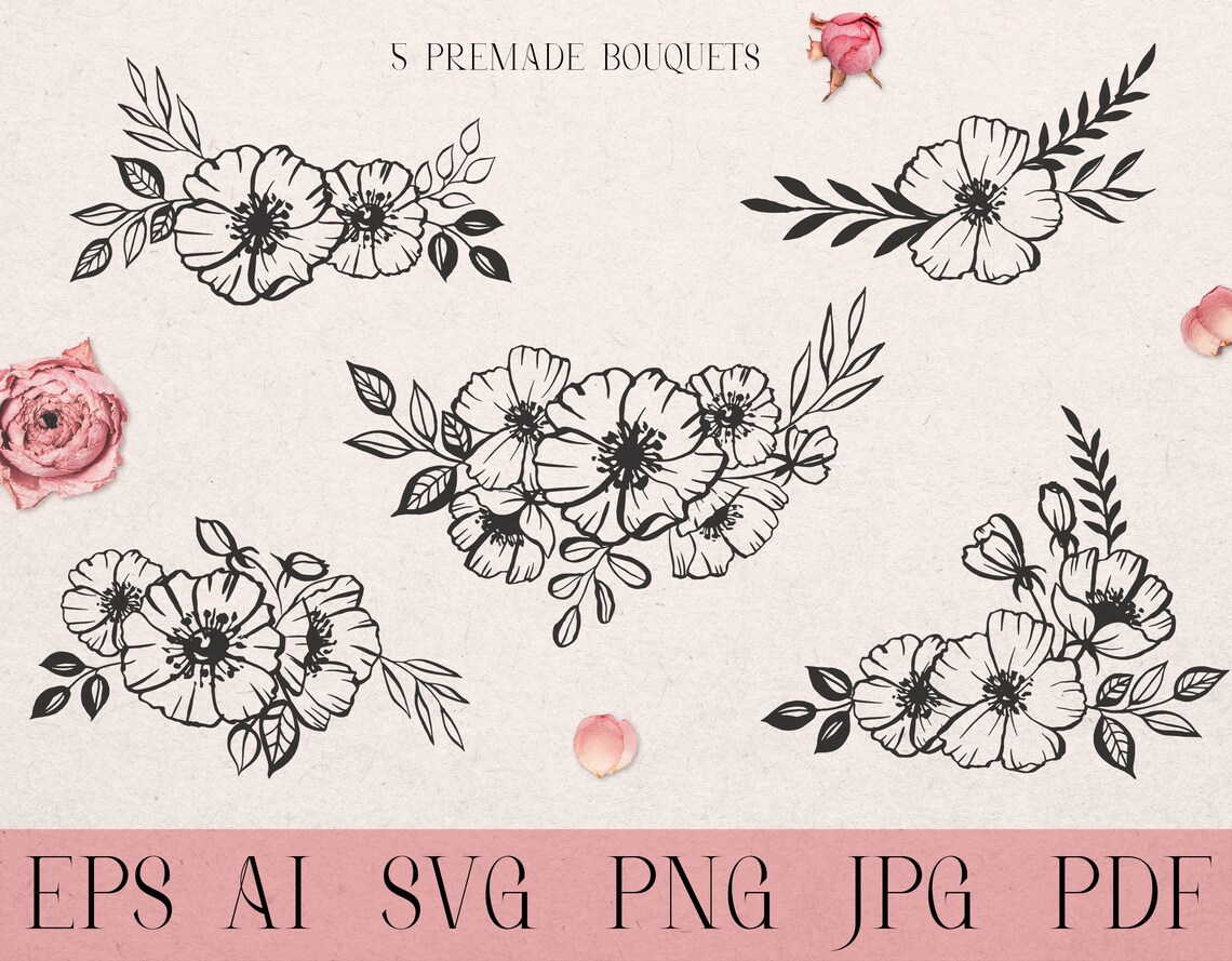 Flowers Svg Floral Arrangements Svg Bouquet Svg Flower Svg - Etsy