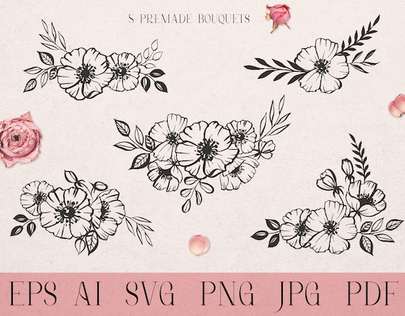 Flowers Svg Floral Arrangements Svg Bouquet Svg Flower Svg | Etsy